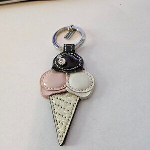 Accessories | New Coach 63876 Ice Cream Cone Leather Crystal Key Ring ...